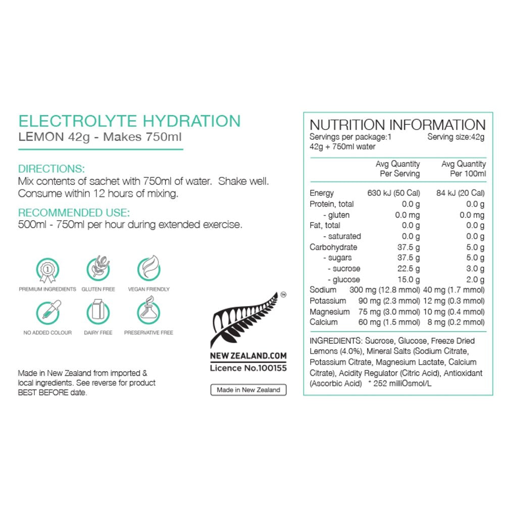PURE ELECTROLYTE HYDRATION 42G LEMON – BNG Sports